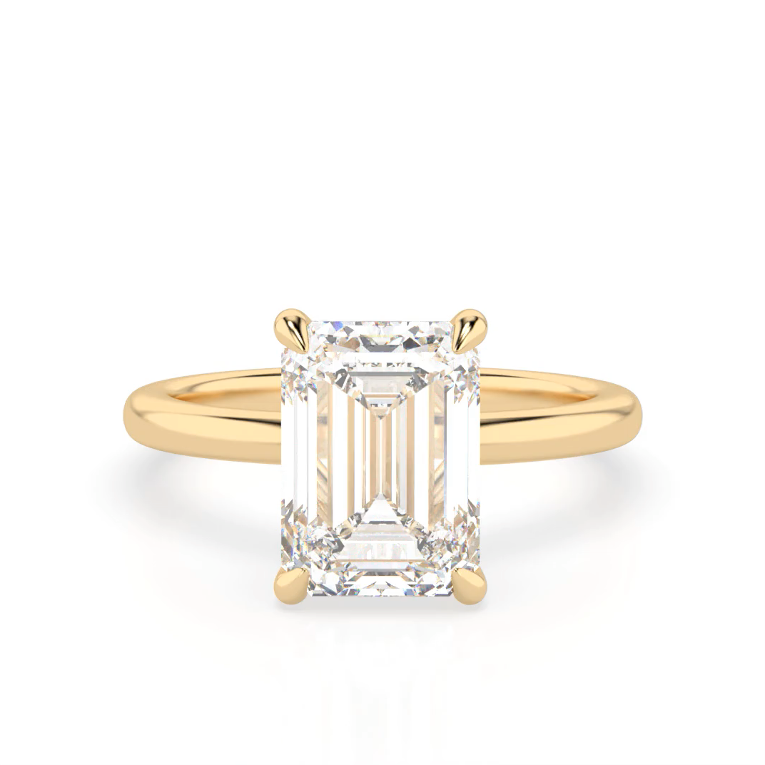 Emma 3.0 – 4 Claw 3ct Emerald Cut Solitaire (Made to Order) F Colour V